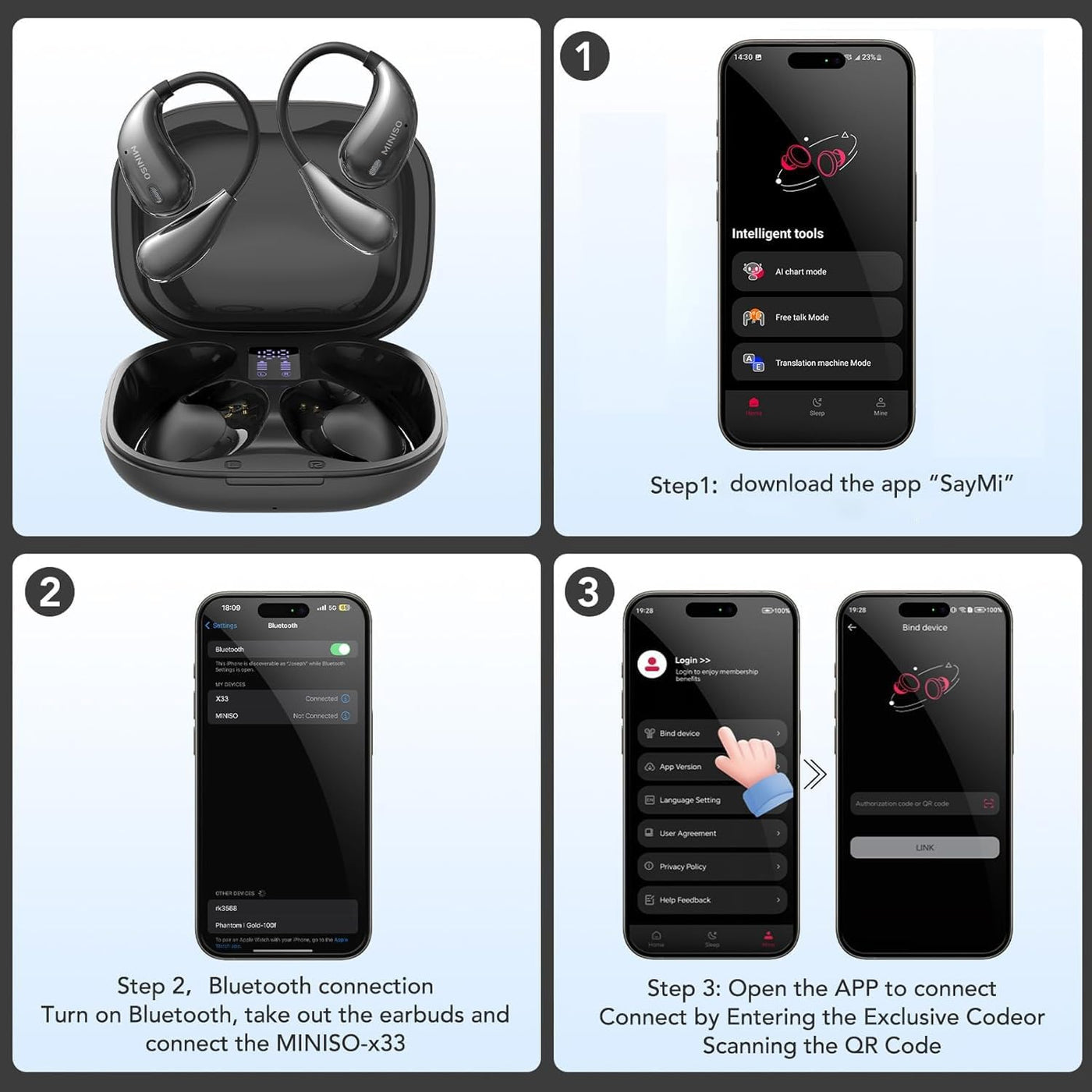MINISO X33 AI Translation Earbuds – Minisobeat